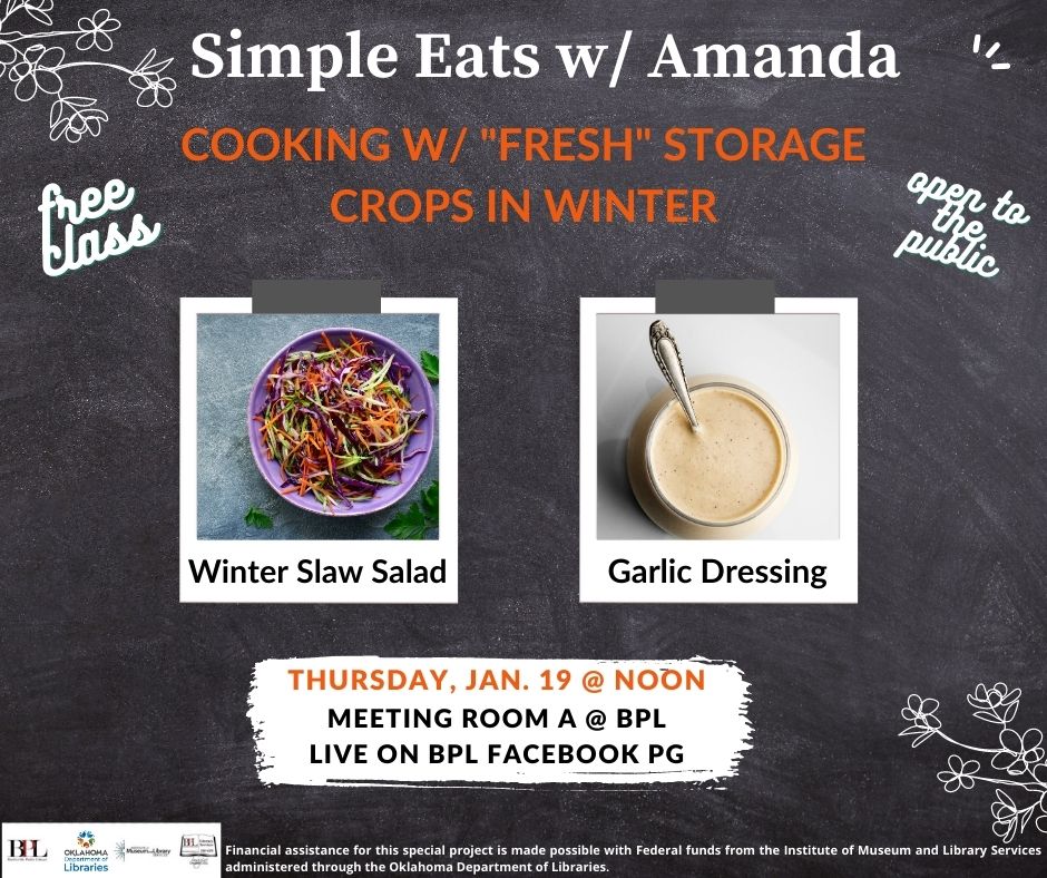 Simple Eats w/ Amanda—Thursday, Jan. 19 @ Noon in Mtg Rm A—FREE Cooking ...