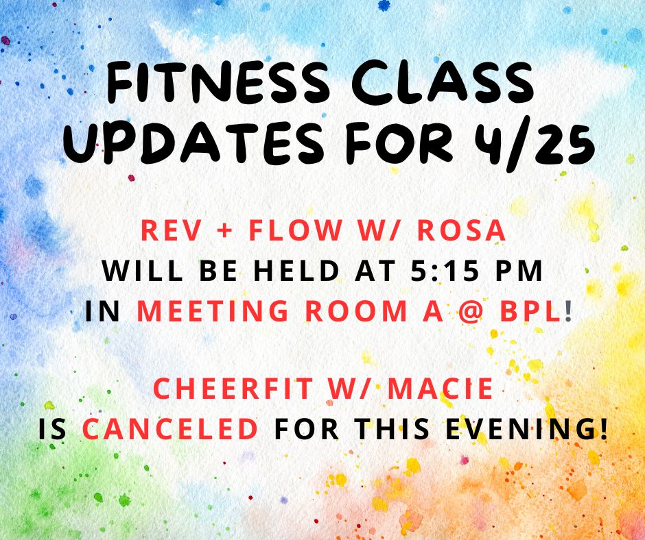 Weather-related fitness class updates for TODAY, April 25 ...