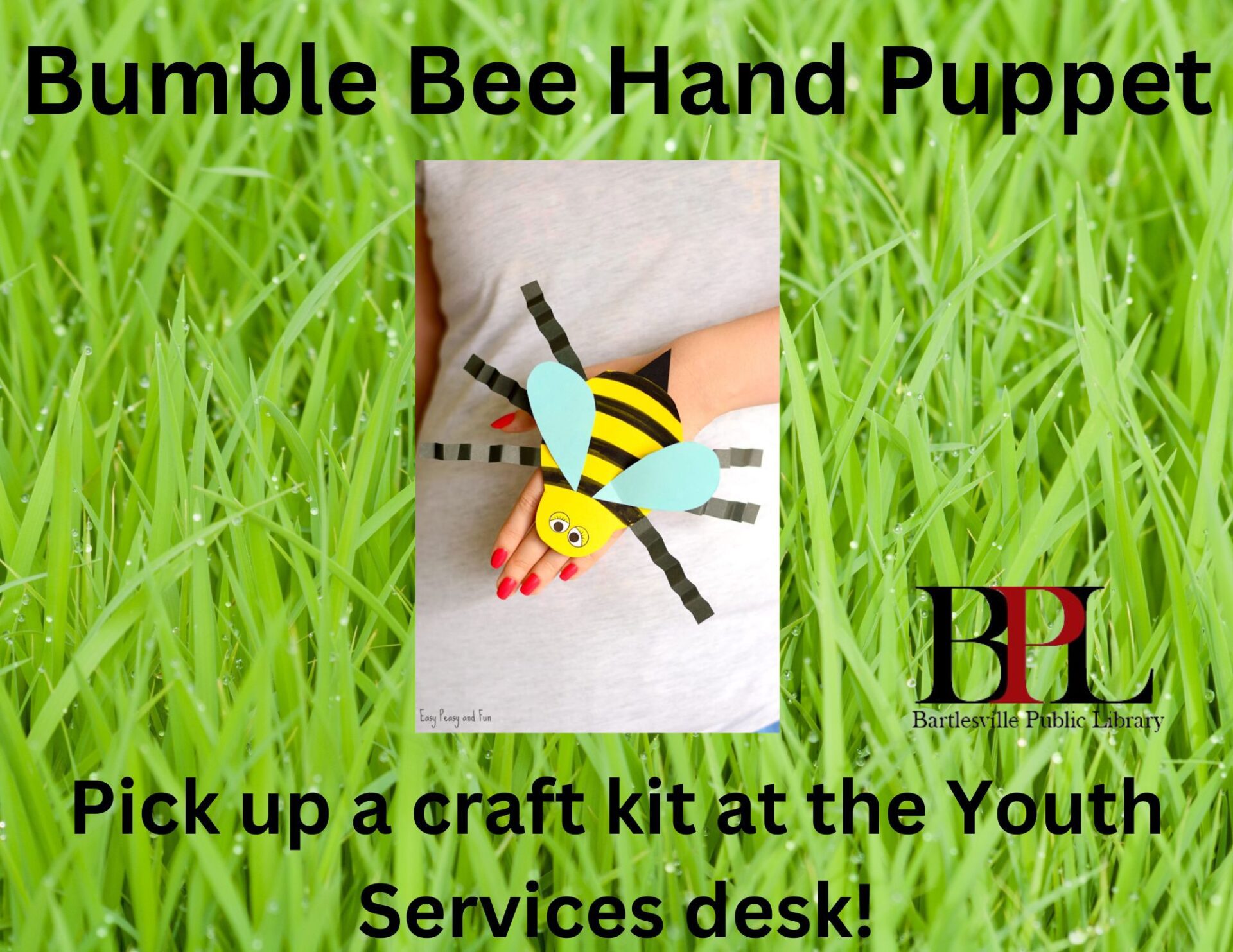 Bumble Bee Hand Puppet | Bartlesville Public Library