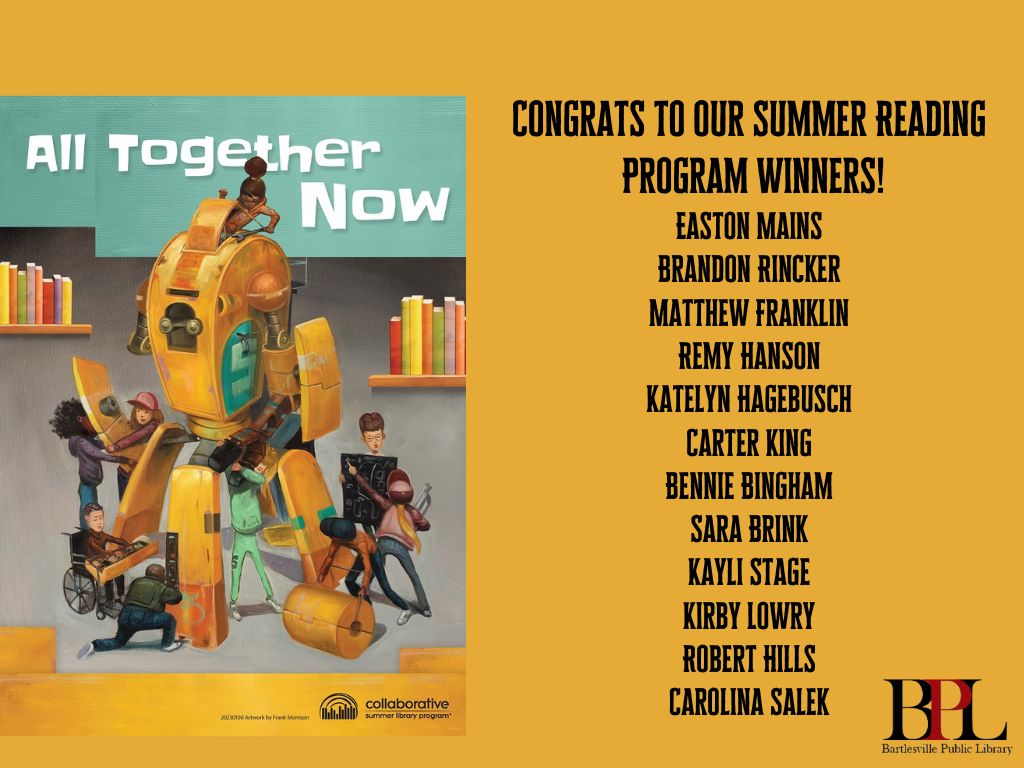 Summer Reading Winners | Bartlesville Public Library