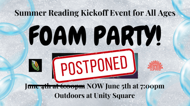 Foam Party Postponed | Bartlesville Public Library